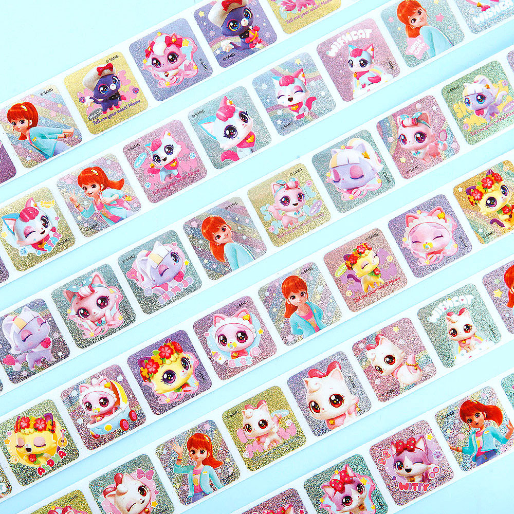 선물데이 : 위시캣 샤이닝 롤 스티커 - 12EA